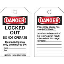 Tarjetas de bloqueo - ToughWash DANGER Locked Out Do Not Operate ...