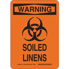 Brady Part: 14680 | WARNING Soiled Linens Sign | BradyID.com