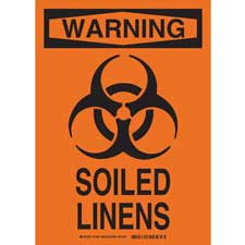 Brady Part: 14684 | WARNING Soiled Linens Sign | BradyID.com