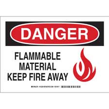 DANGER Flammable Materials Keep Fire Away Sign - Brady Part: 15238 ...