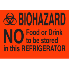 Biohazard No Food or Drink To Be Stored In This Refrigerator Labels ...