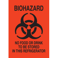 Brady Part: 126632-A | 178300 | Biohazard No Food Or Drink To Be Stored ...
