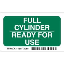 Full Cylinder Ready For Use Sign - Brady Part: 17964 | Brady ...