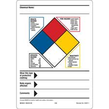 NFPA Hazardous Chemical Sign - Brady Part: 20327-1VLS | Brady | BradyID.com