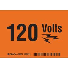 120 VOLTS Sign - Brady Part: 20931 | Brady | BradyID.com