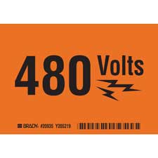 480 VOLTS Sign - Brady Part: 20935 | Brady | BradyID.com