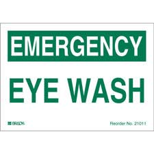 Reflective Eye Wash Labels - Brady Part: 21011LS | Brady | BradyCanada.ca