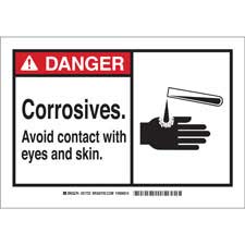 DANGER Corrosives. Avoid Contact With Eyes And Skin. Sign | Brady ...