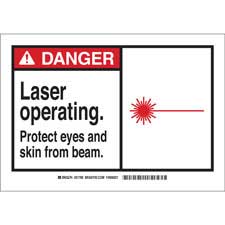 DANGER Laser Operating. Protect Eyes And Skin From Beam. Sign | Brady ...