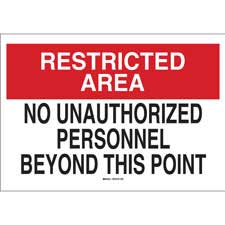RESTRICTED AREA No Unauthorized Personnel Beyond This Point Sign ...