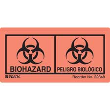 Bilingual Biohazard Labels - Brady Part: 22348LS | Brady | BradyCanada.ca
