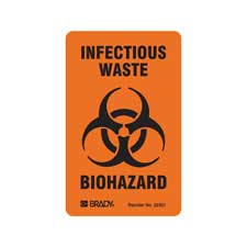 Infectious Waste Biohazard Labels - Brady Part: 22351LS | Brady ...