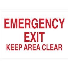 Emergency Exit Keep Area Clear Sign | Brady | BradyID.com