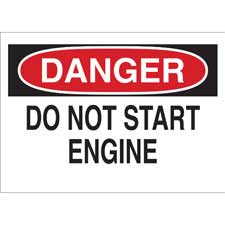 DANGER Do Not Start Engine Sign - Brady Part: 22960 | Brady | BradyID.com