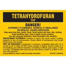 Tetrahydrofuran THF Danger Labels - Brady Part: 24210QLS | Brady ...