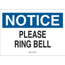 NOTICE Please Ring Bell Sign | Brady | BradyCanada.ca