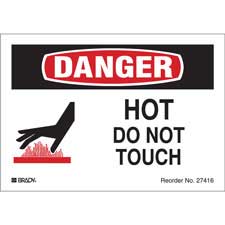 Reflective DANGER Hot Do Not Touch Labels - Brady Part: 27416LS | Brady ...