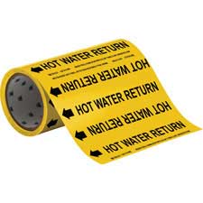 HOT WATER RETURN Roll Form Pipe Marker | Brady | BradyID.com