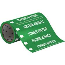 TOWER WATER Roll Form Pipe Marker | Brady | BradyID.com