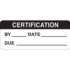CERTIFICATION BY: DATE: DUE: Write-on Inspection Labels - Brady Part ...