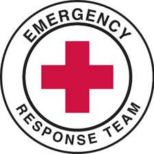 EMERGENCY RESPONSE TEAM Hard Hat Labels - Brady Part: 42238 | Brady ...