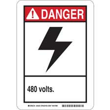 DANGER 480 Volts Sign | Brady | BradyID.com