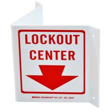 V Lockout Center Sign - Brady Part: 45367 | Brady | BradyCanada.ca