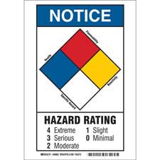 NOTICE Hazard Rating NFPA Sign - Brady Part: 46882 | Brady | BradyID.com