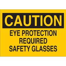 CAUTION Eye Protection Required Safety Glasses Sign | Brady | BradyID ...