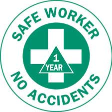 Safe Worker No Accidents 1 Year Hard Hat Labels - Brady Part: 49552 ...