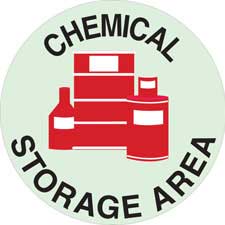 CHEMICAL STORAGE AREA BradyGlo Floor Sign - Brady Part: 49806 | Brady ...