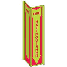 Brady Part: 50786 | V 3-Way View Fire Extinguisher Sign | BradyID.com