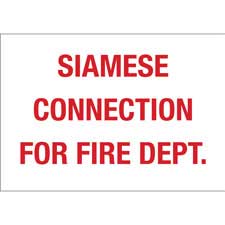 Siamese Connection For Fire Dept Sign - Brady Part: 51547 | Brady ...
