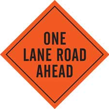 One Lane Road Ahead Sign | Brady | BradyID.com