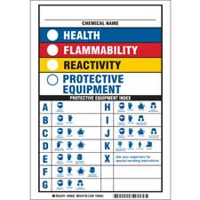 Health Flammability Reactivity Protective Equipment Sign - Brady Part ...
