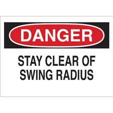 DANGER Stay Clear Of Swing Radius Sign | Brady | BradyCanada.ca