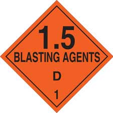 15 Blasting Agents D 1 Sign - Brady Part: 63403 | Brady | BradyID.com