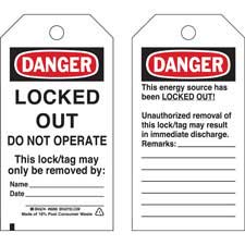DANGER Locked Out Do Not Operate Lockout Tagout Tags | Brady | BradyID.com