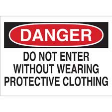 Brady Part: 40654 | Señalamiento - DANGER Do Not Enter Without Wearing ...