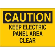 CAUTION Keep Electric Panel Area Clear Sign | Brady | BradyID.com