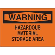 WARNING Hazardous Material Storage Area Sign | Brady | BradyCanada.ca