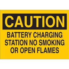 CAUTION Battery Charging Station No Smoking Or Open Flames Sign | Brady ...