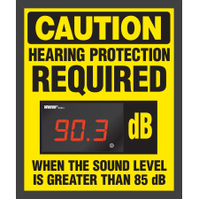 Brady Part: 1136228 | Decibel Status Sign - CAUTION HEARING PROTECTION ...