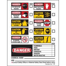 Chemical Safety Check Labels - Brady Part: 716LS | Brady | BradyIndia.co.in