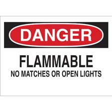 DANGER Flammable No Matches Or Open Lights Sign | Brady | BradyID.com.sg