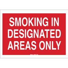 Smoking In Designated Areas Only Sign | Brady | BradyID.com