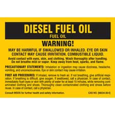 Diesel Fuel Oil Warning Labels - Brady Part: 7254RLS | Brady ...