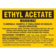 Ethyl Acetate Warning Labels - Brady Part: 7260QLS | Brady | BradyID.com