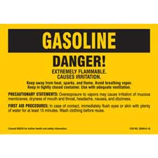 Gasoline Danger Extremely Flammable Causes Irritation Labels - Brady ...