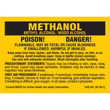 Methanol Poison Danger Labels - Brady Part: 7282PLS | Brady | BradyID.com